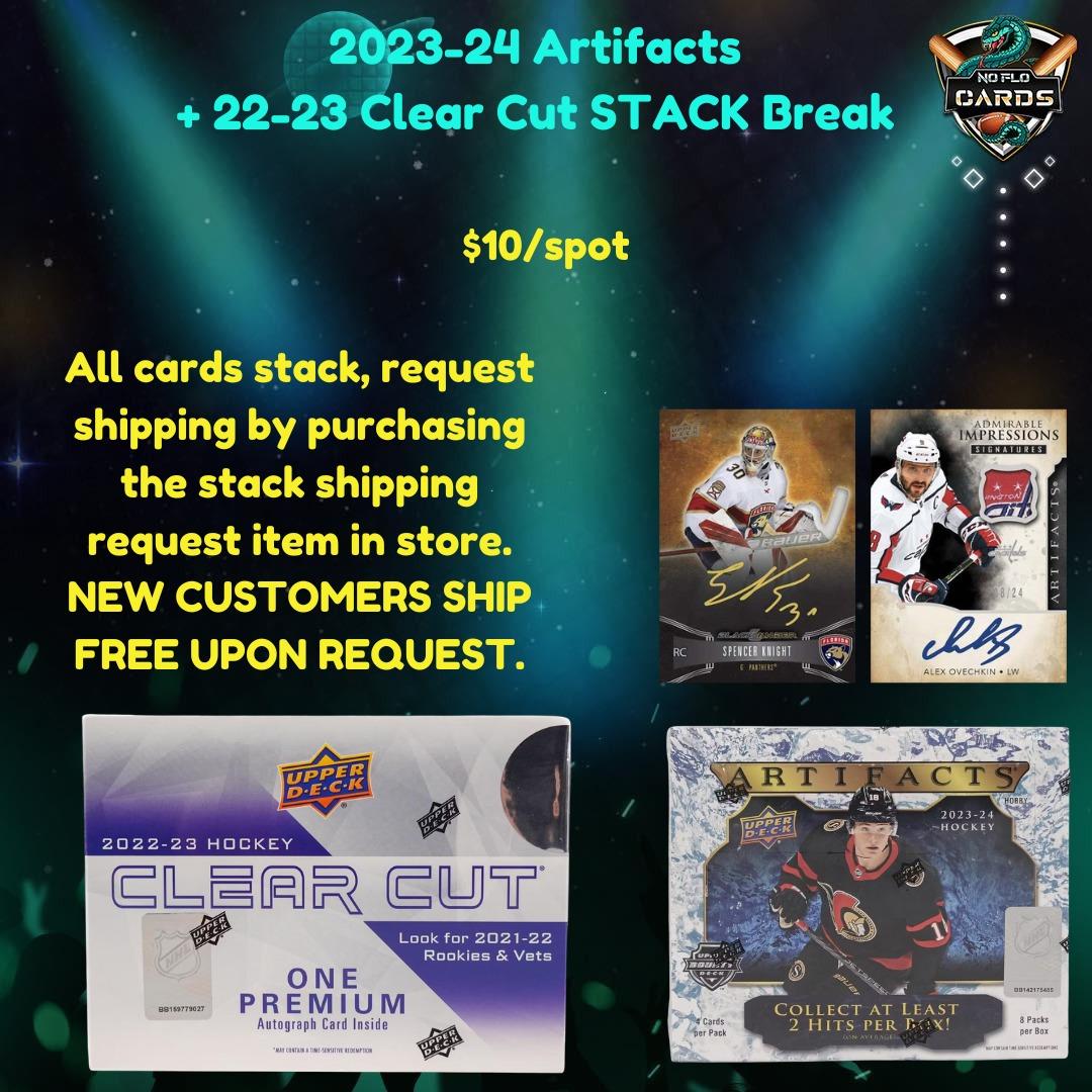 2023-24 Upper Deck Artifacts + 22-23 Upper Deck Clear Cut Hockey STACK Break - Hockey Cards
