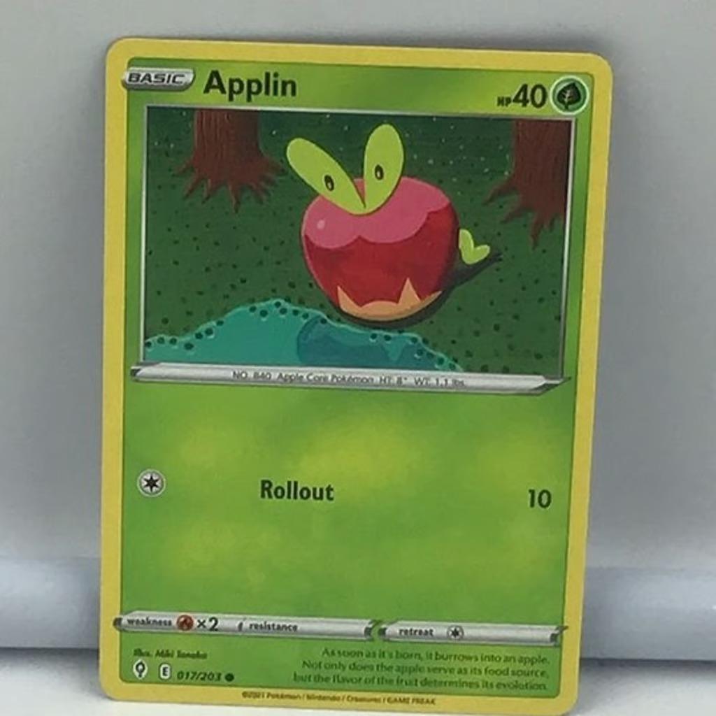 2021 Pokemon Collector Trading Card Basic Applin 40 HP 012/203