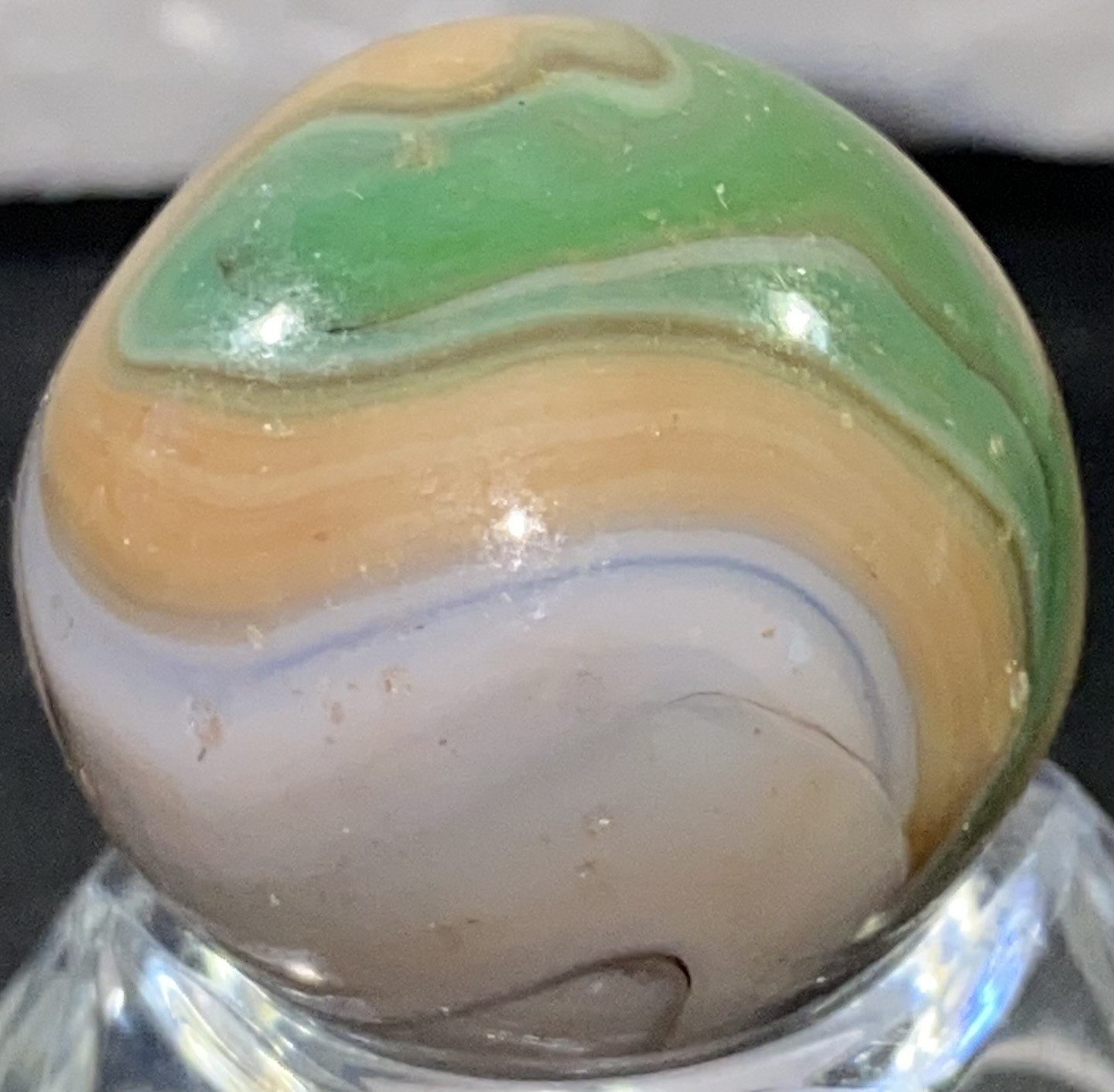 1" JABO/ DAS Slag Glass Marble As Pictured