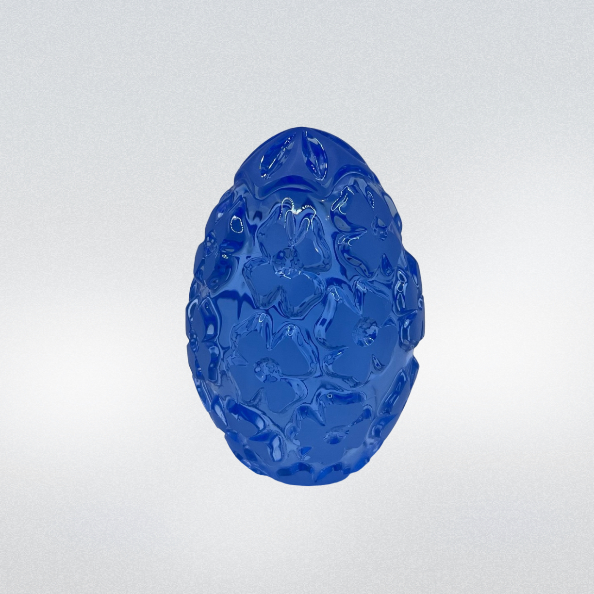 Vintage Daisy Blue Molded Lead Crystal Made In Germany Egg Paperweight ...