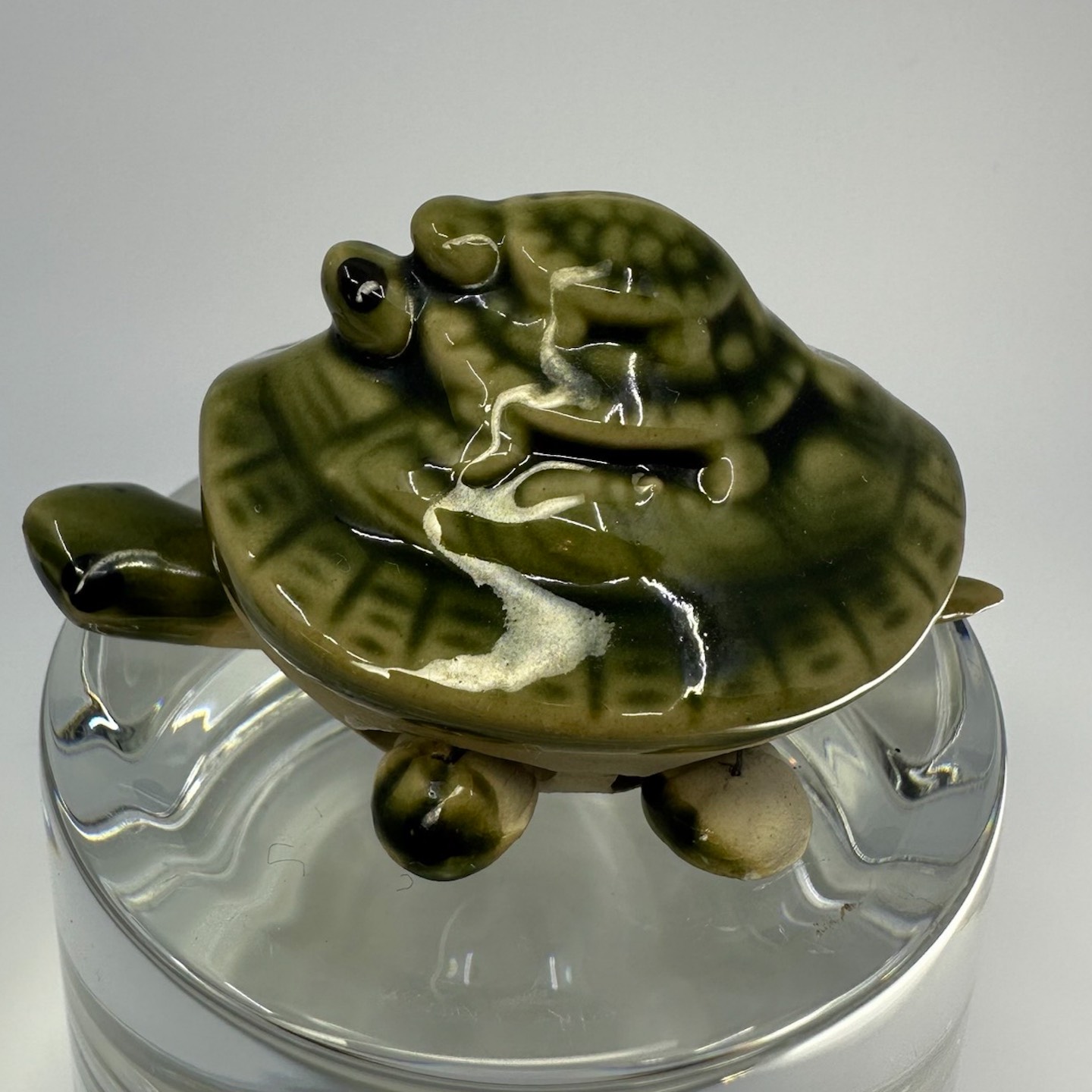 Vintage Articulated Turtle With Baby Bobble Head Nodder