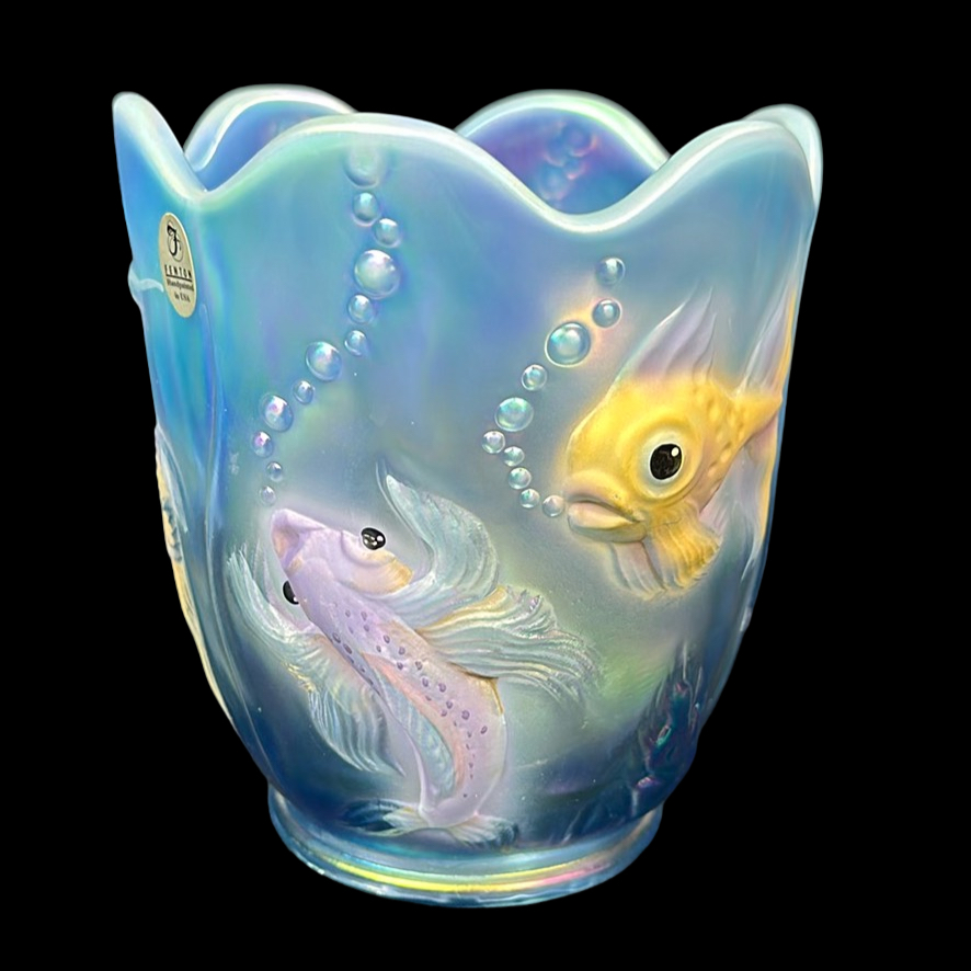 Fenton hand Painted Atlantis Vase