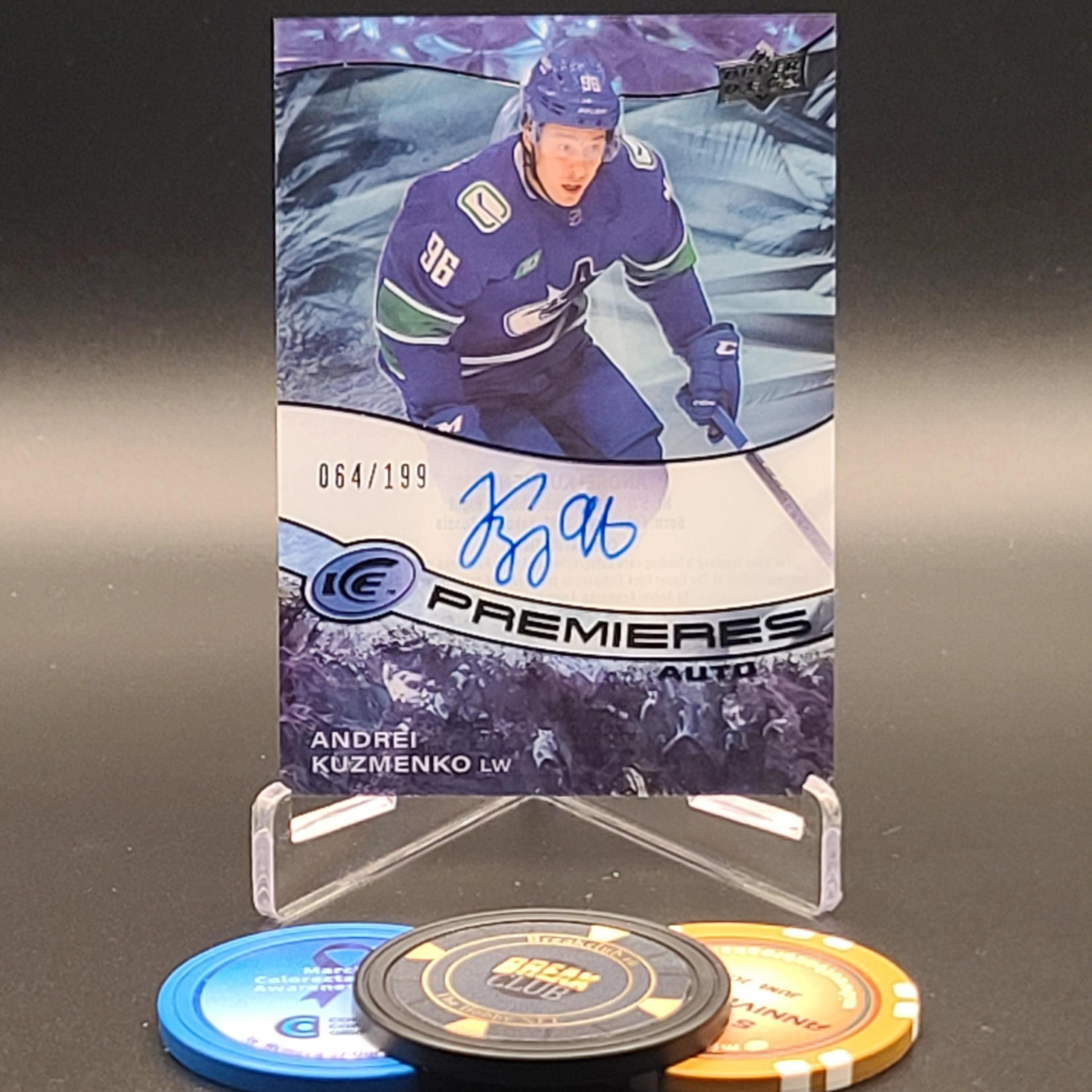 Andrei Kuzmenko 2022-23 Upper Deck Ice (2023-24 Update) Hockey Premieres Autograph Insert Card ...