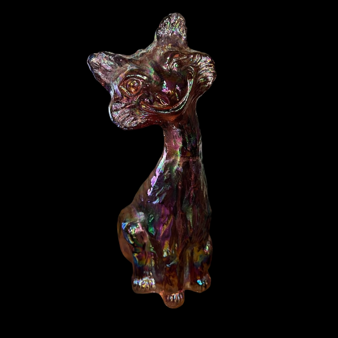 Fenton Alley Cat Pink Iridescent 11.25”