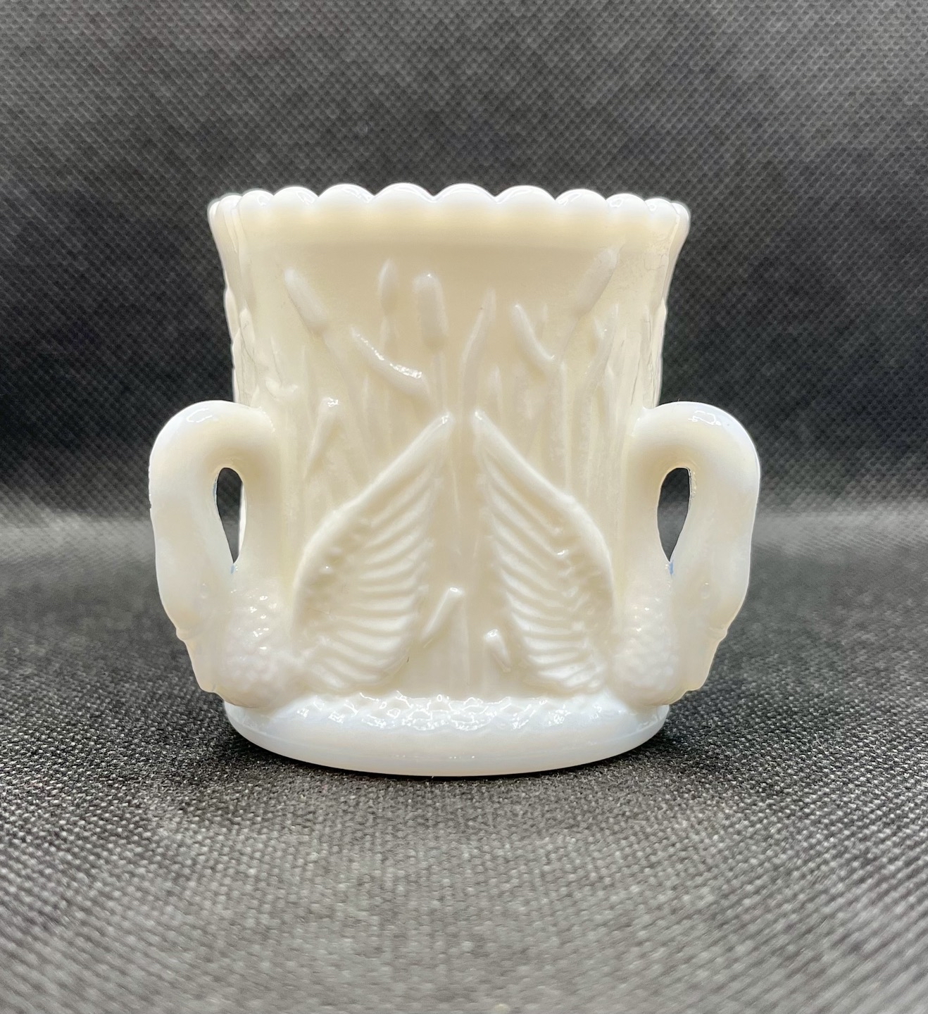 Vintage Westmoreland Milk Glass Swan Toothpick Holder White Swans