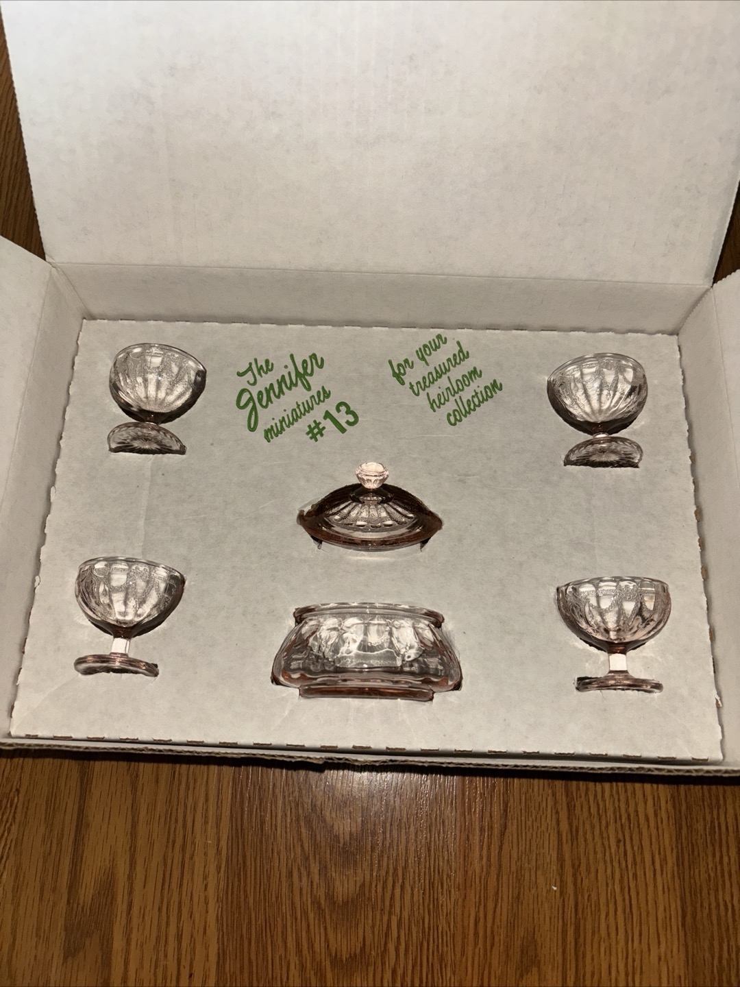 Vintage Mosser Glass Jennifer Set #13 Pink Miniatures