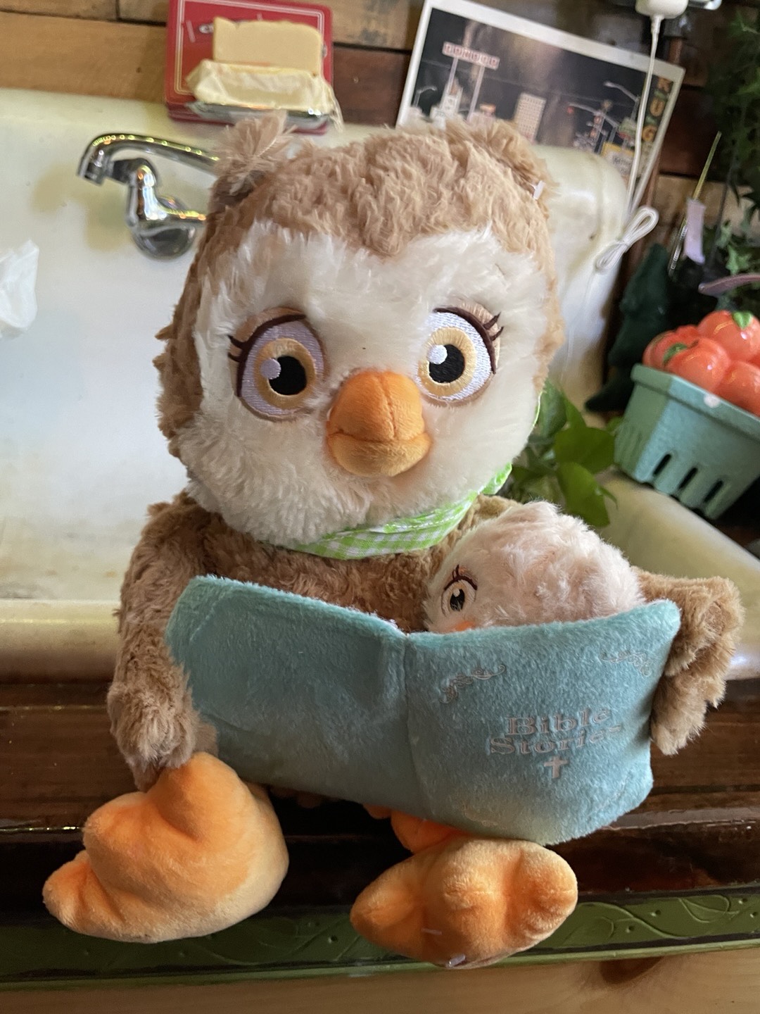 Cuddle Barn Bible Reading Time Mother Owl Animated Plush Story