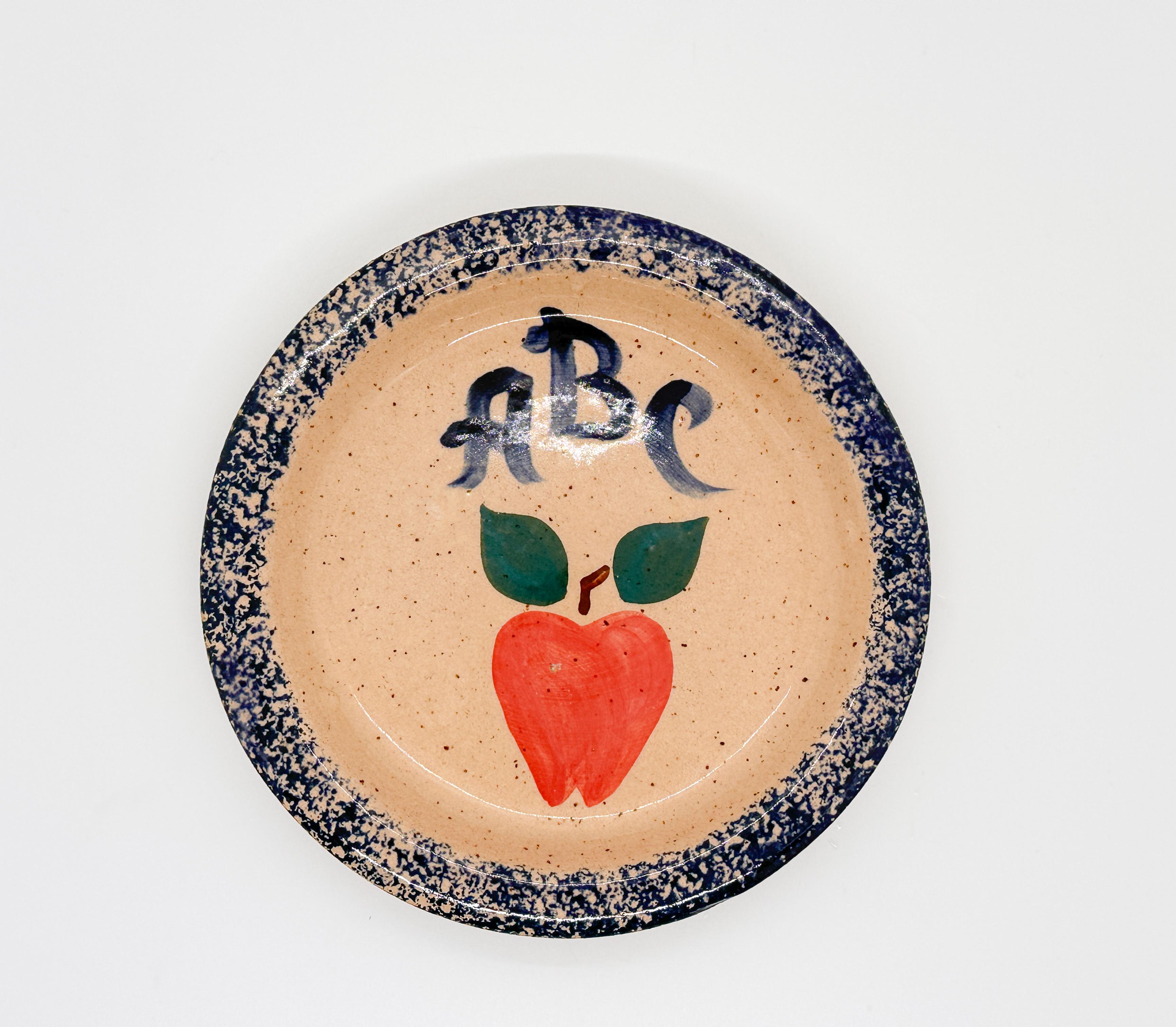 Vintage 1994 Three Rivers Pottery Coshocton OH Handmade Sponge Teacher ...