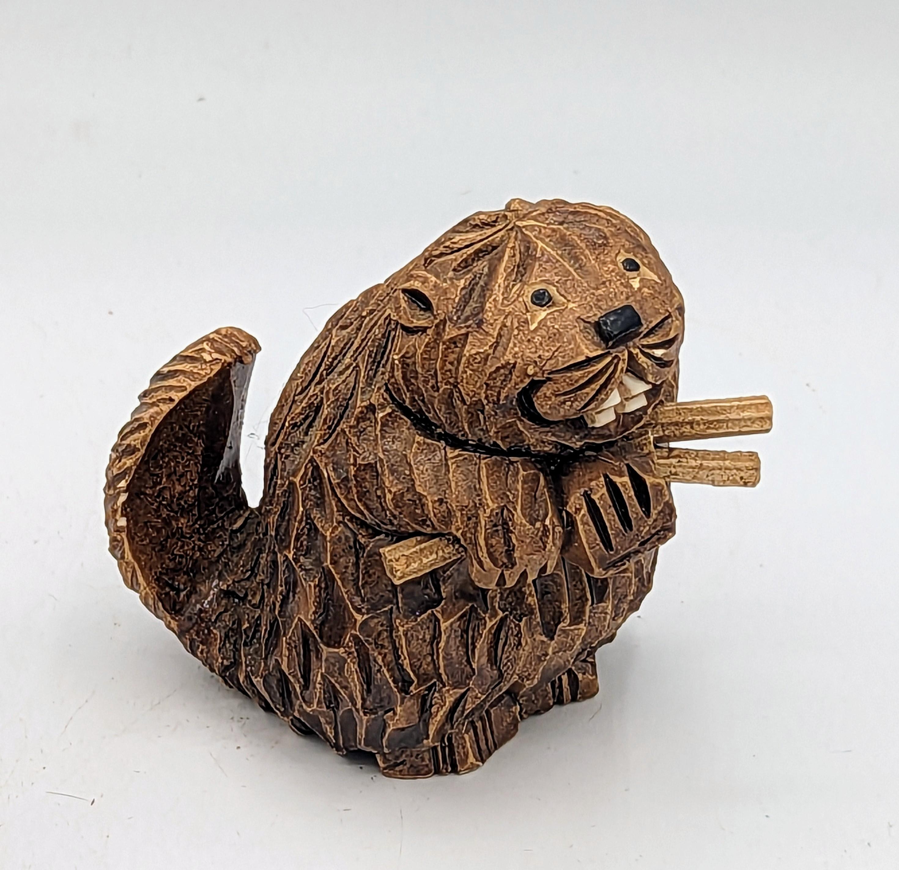 Vintage Artesania Rinconada Uruguay BEAVER Art Pottery Figurine~Signed~#071