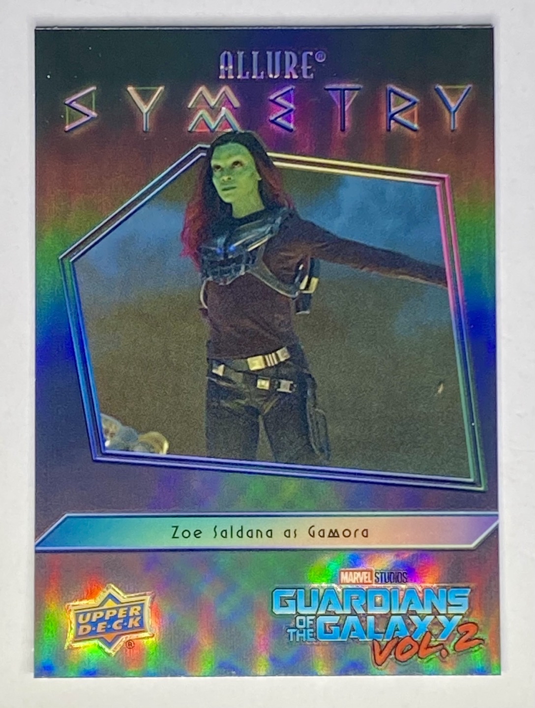 Zoe Saldana as Gamora 2022 Upper Deck Marvel Allure Symmetry Rainbow ...