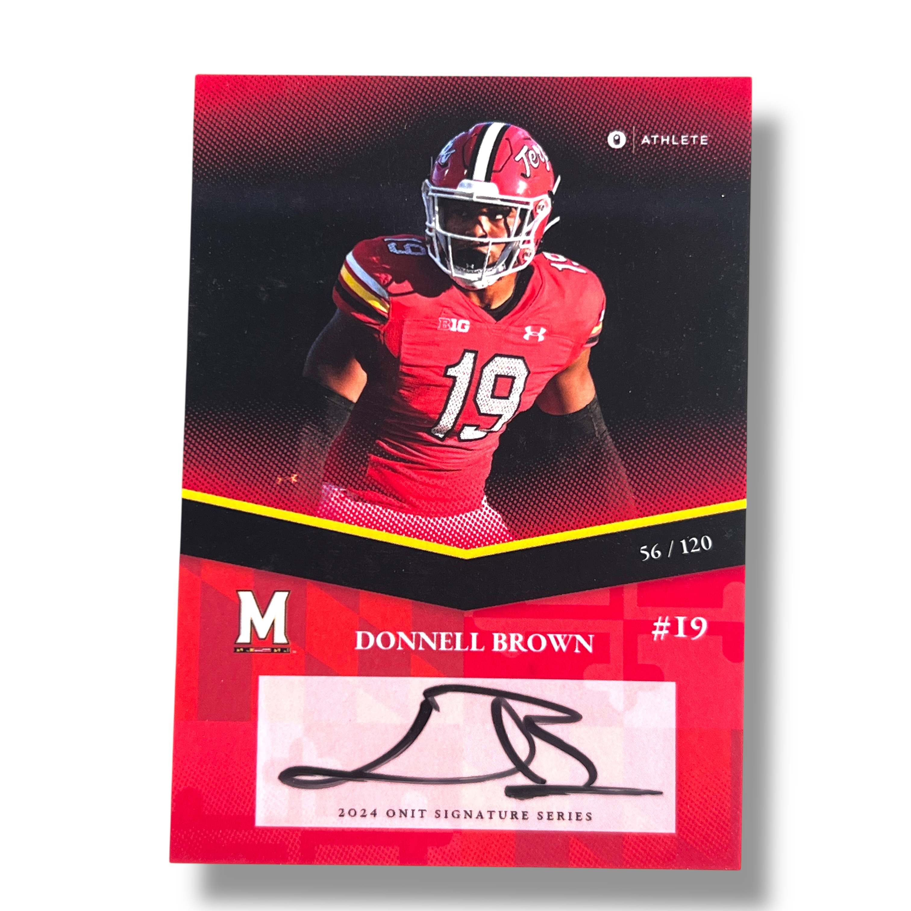 2024 Donnell Brown. Maryland Onit Athlete ON CARD AUTO 56/120