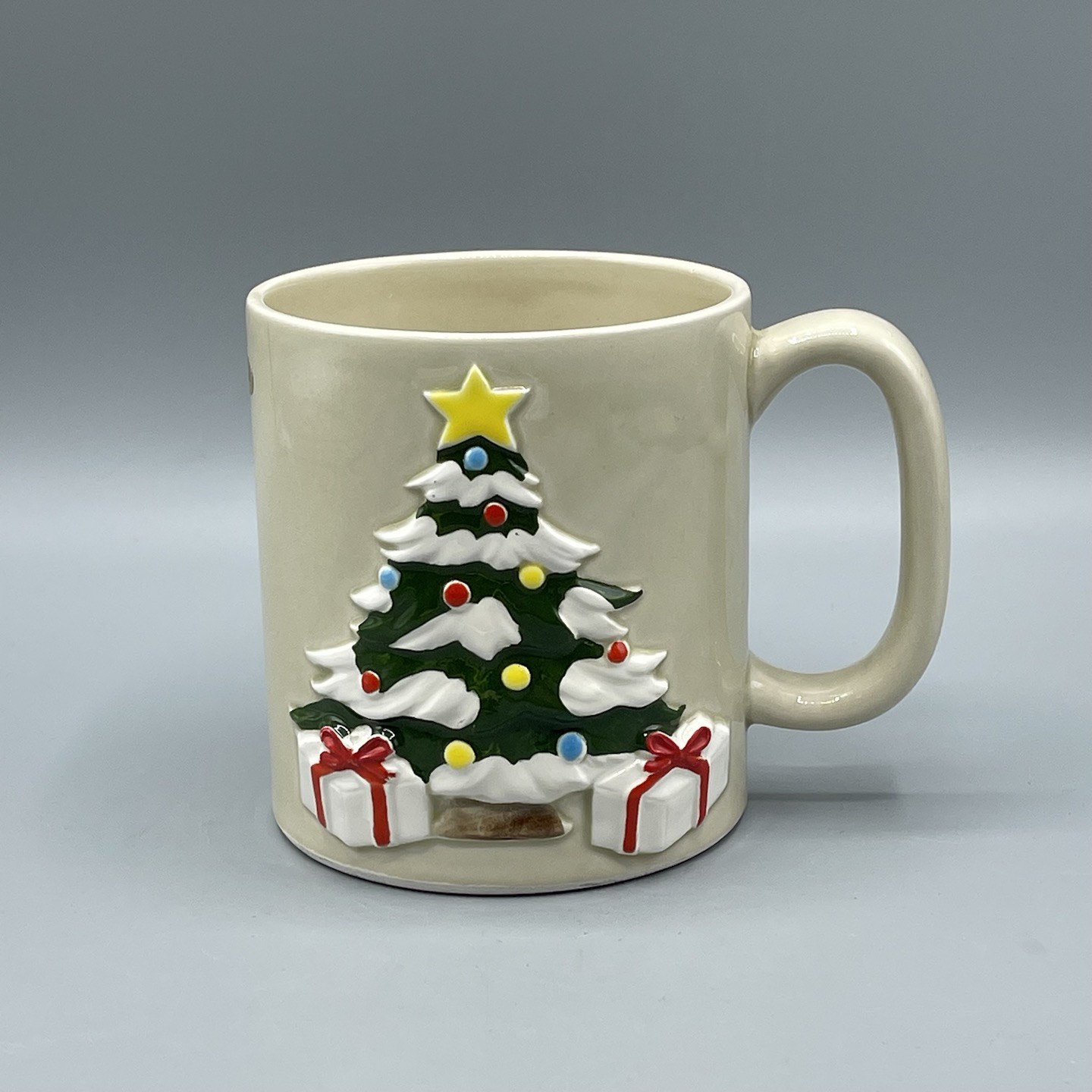 Vintage Otagiri Japan 1981 Christmas Tree Mug 3D Embossed