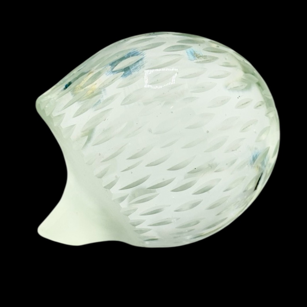 Hedgehog Glass Paperweight 3 ½ X 2 ¼”