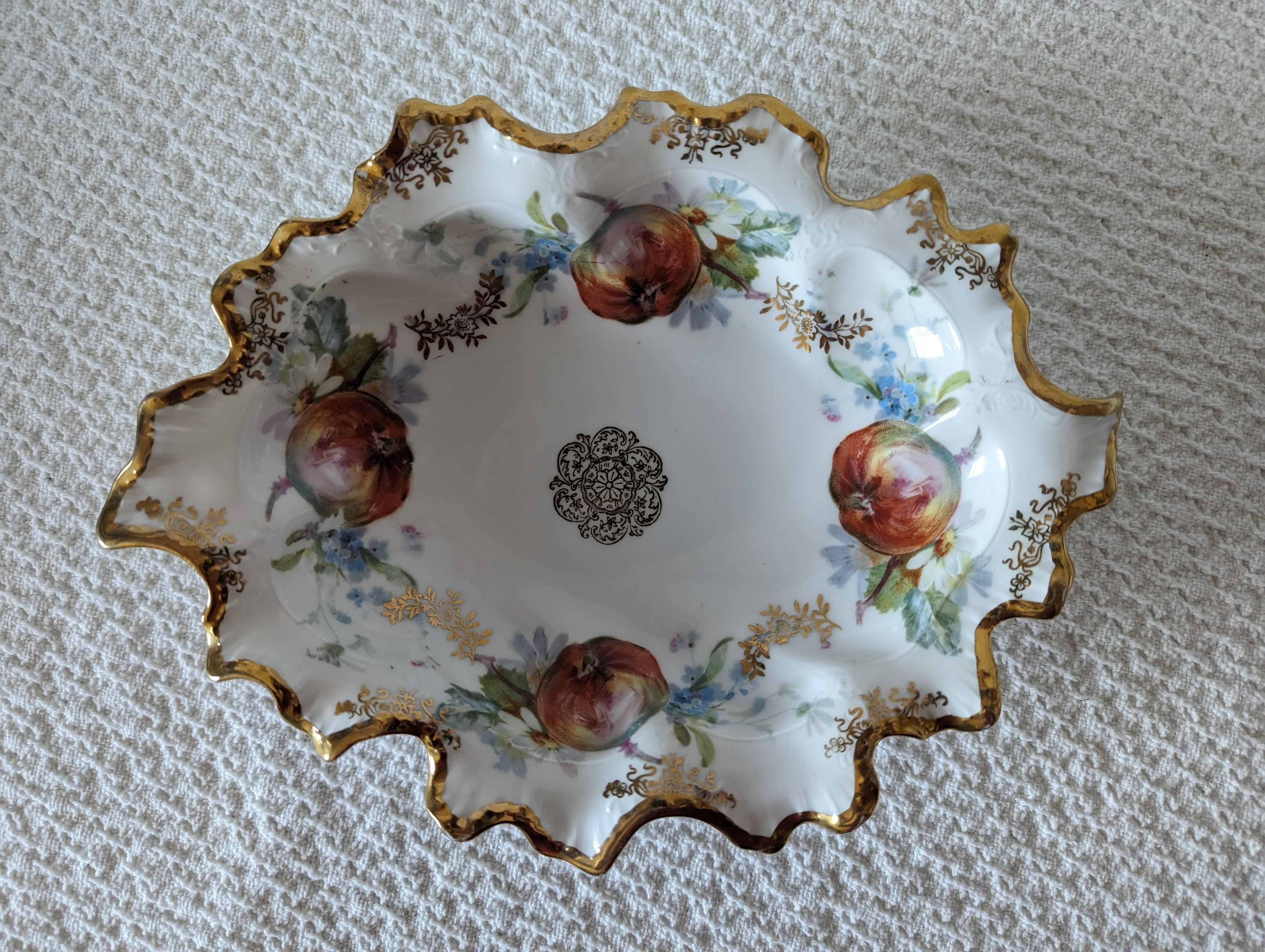 Antique Porcelain Dish Wheelock Austria Vienna 10"x7"
