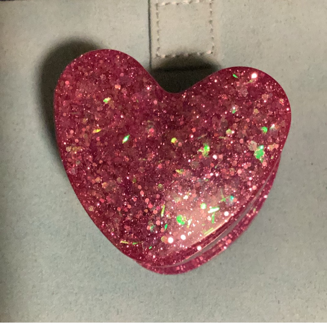 Cute Little Pink Glitter Heart Trinket Box With 2 Pairs Of Dangle Earrings. Iridescent Pink ...