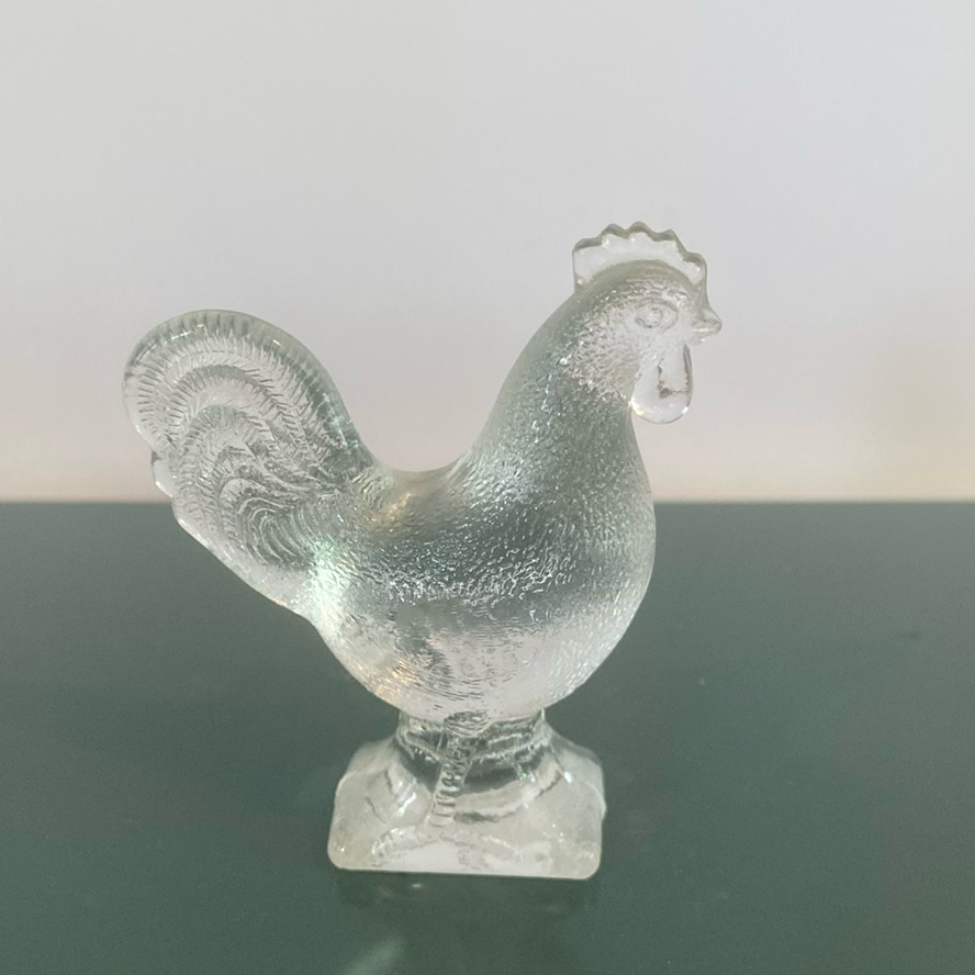 18 Small Clear Glass Chicken