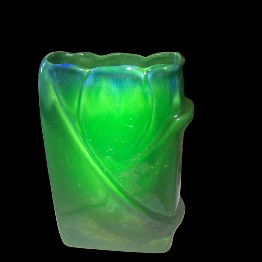 Vintage Royal Haeger Pottery Vase Rectangular Petal Design with Blue ...