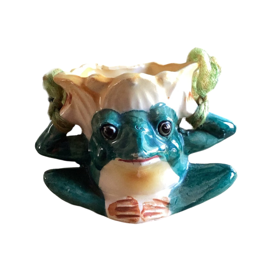 Vintage Ceramic Frog Planter