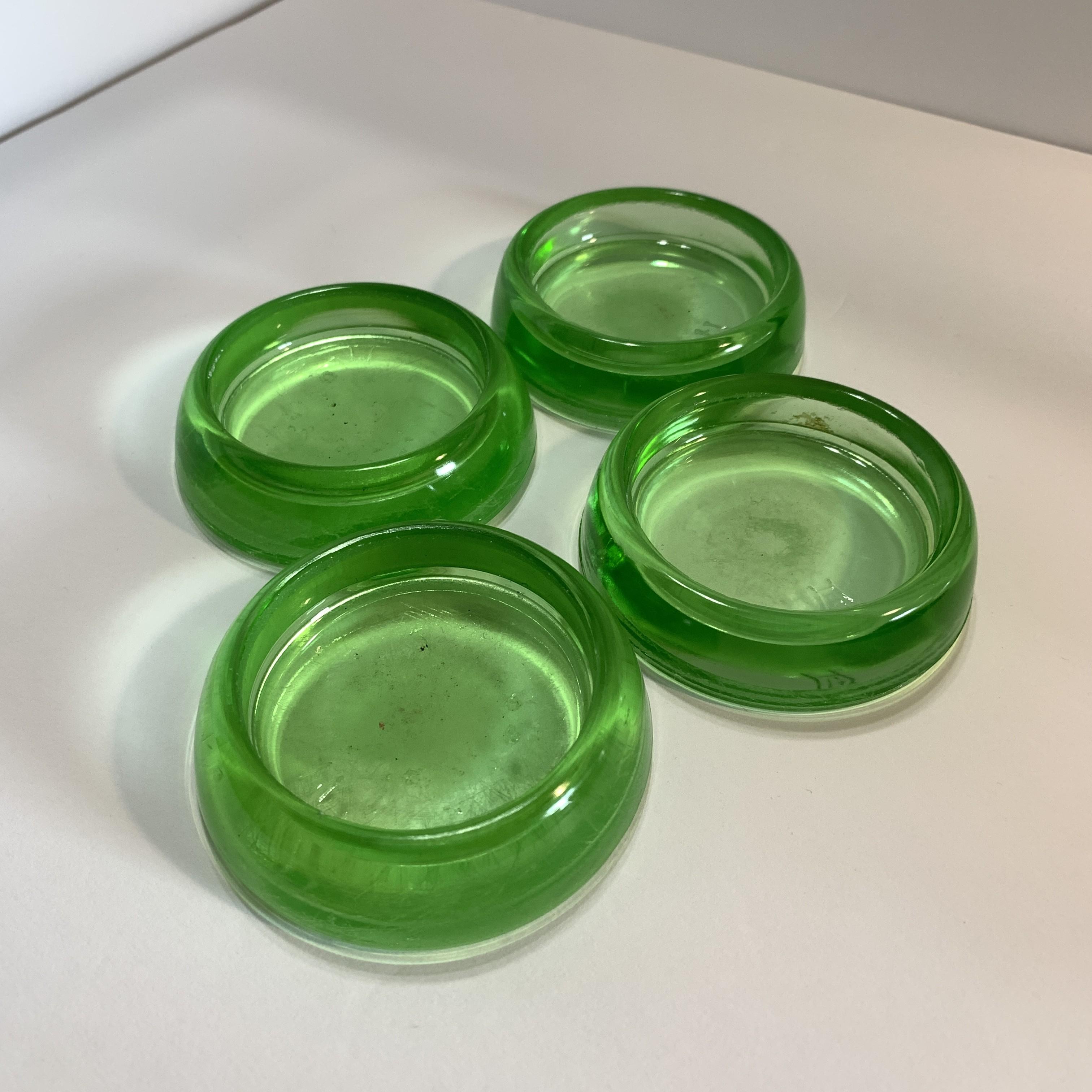 Hazel Atlas Uranium Glass Caster Cups (4)