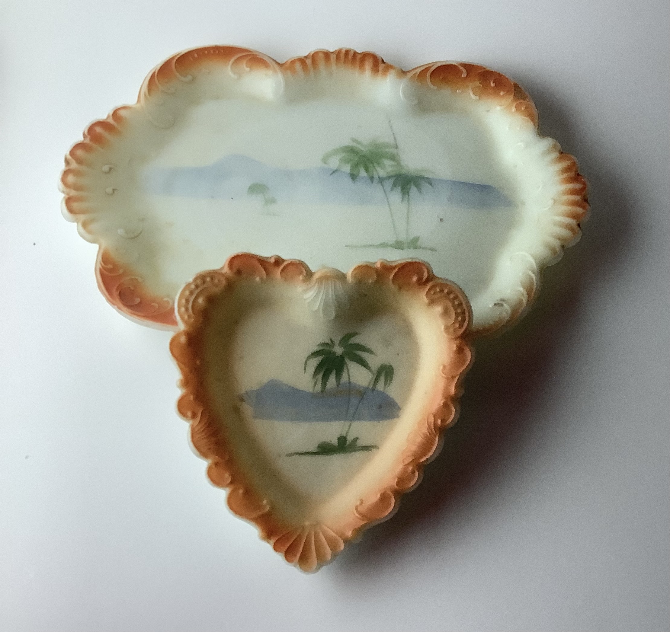 Westmoreland Oasis Palm Tree Plates Frosted Glass
