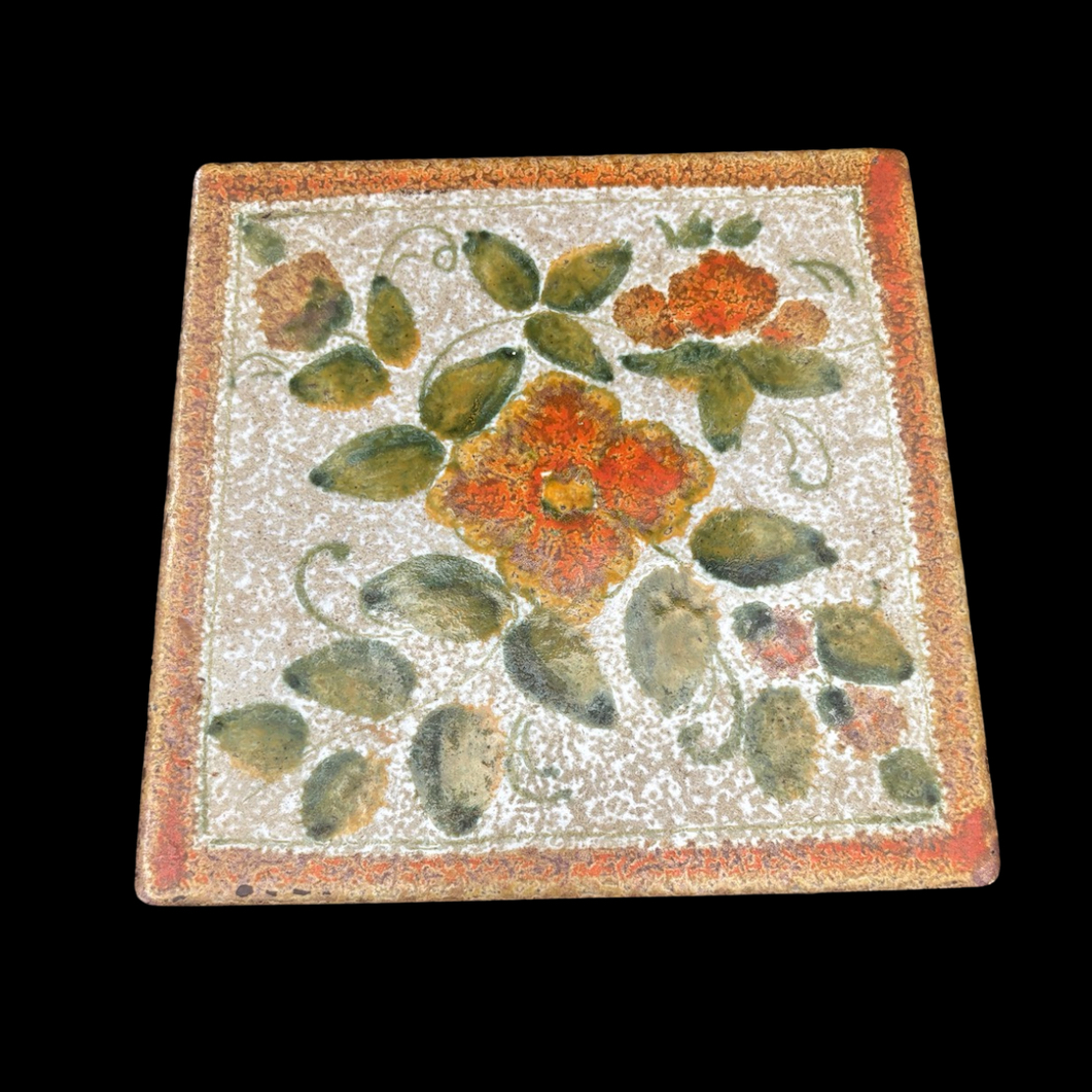 Rare Find•• Mirasol Monterrey California Tile Trivet, 8x8", Cork Backed, Caccia Valle Pattern ...