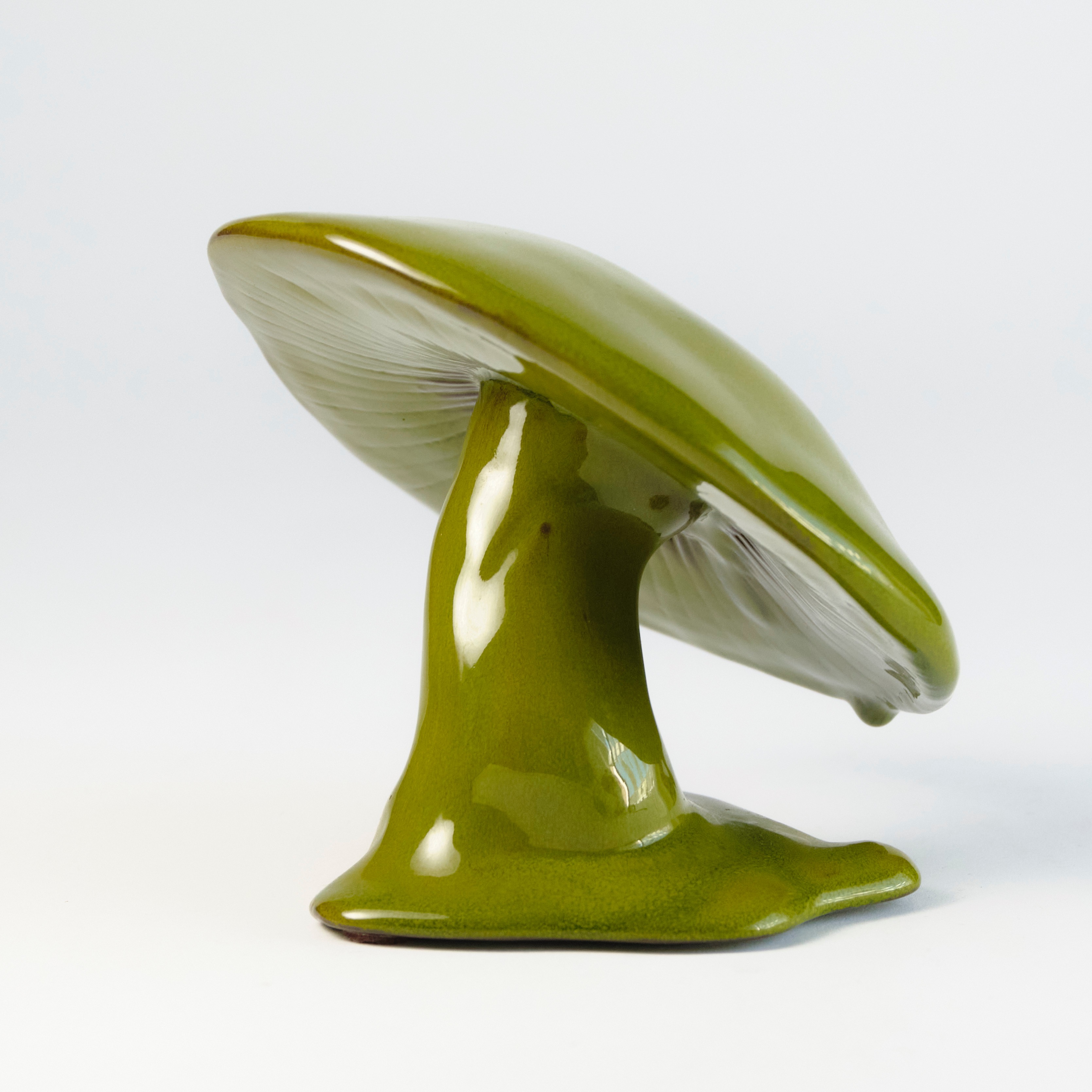 Vintage Freeman McFarlin Pottery Green Mushroom Drip Glaze 1960s Mid ...