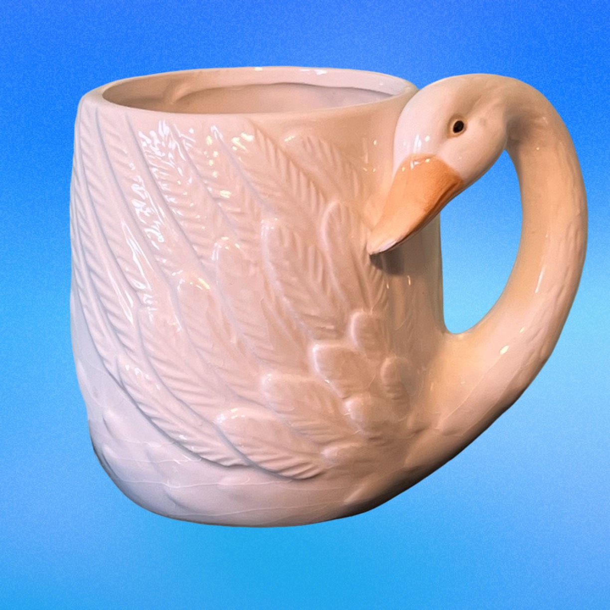 Vintage Henriksen Imports Figural White Swan Mug (1990s)
