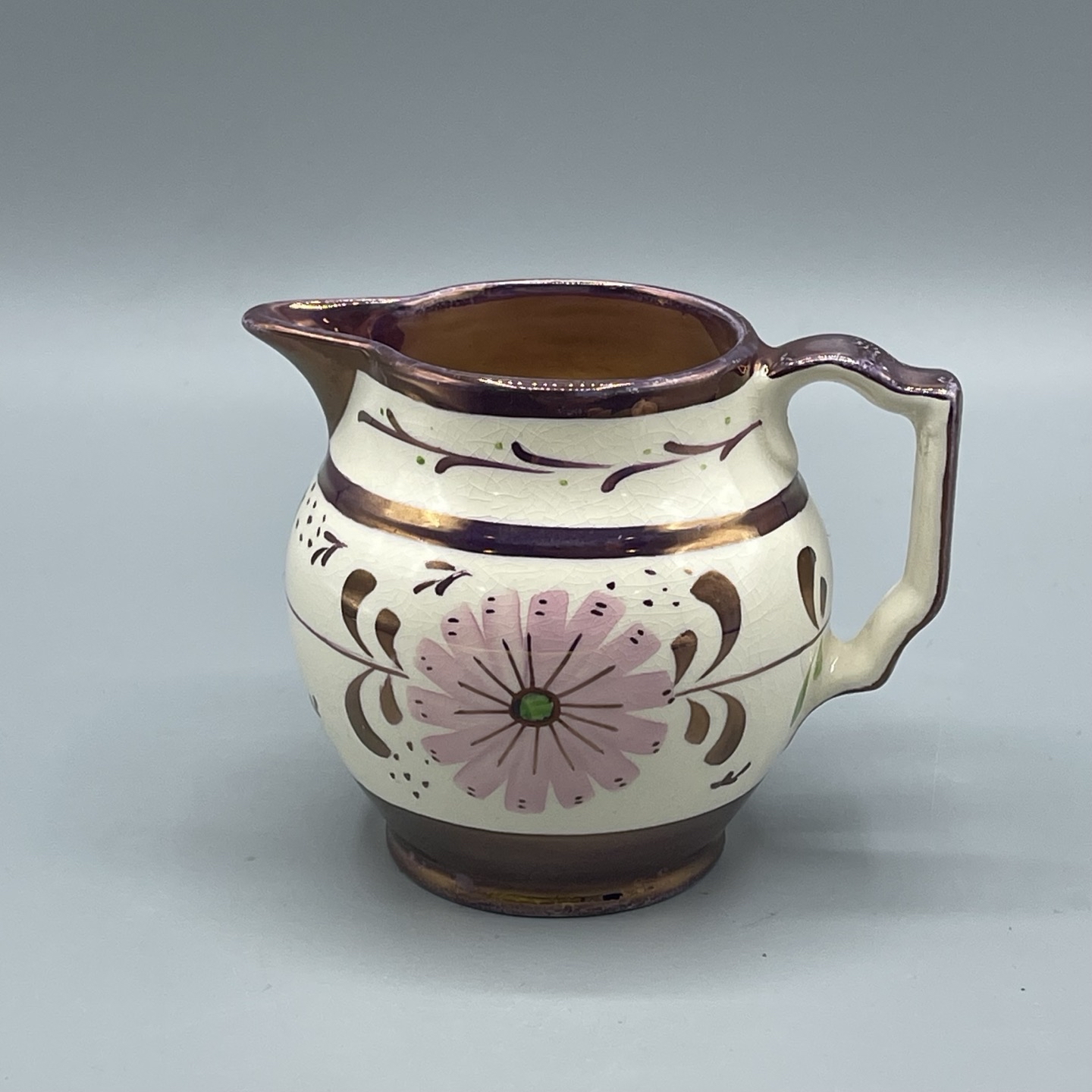 Vintage Old Castle England Copper Luster Ware Creamer Pitcher Pink ...