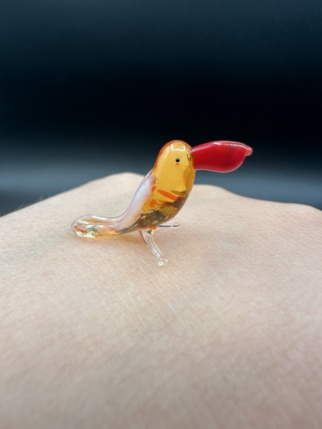 Itty Bitty Rudolph The Red-Nosed Glass Bird
