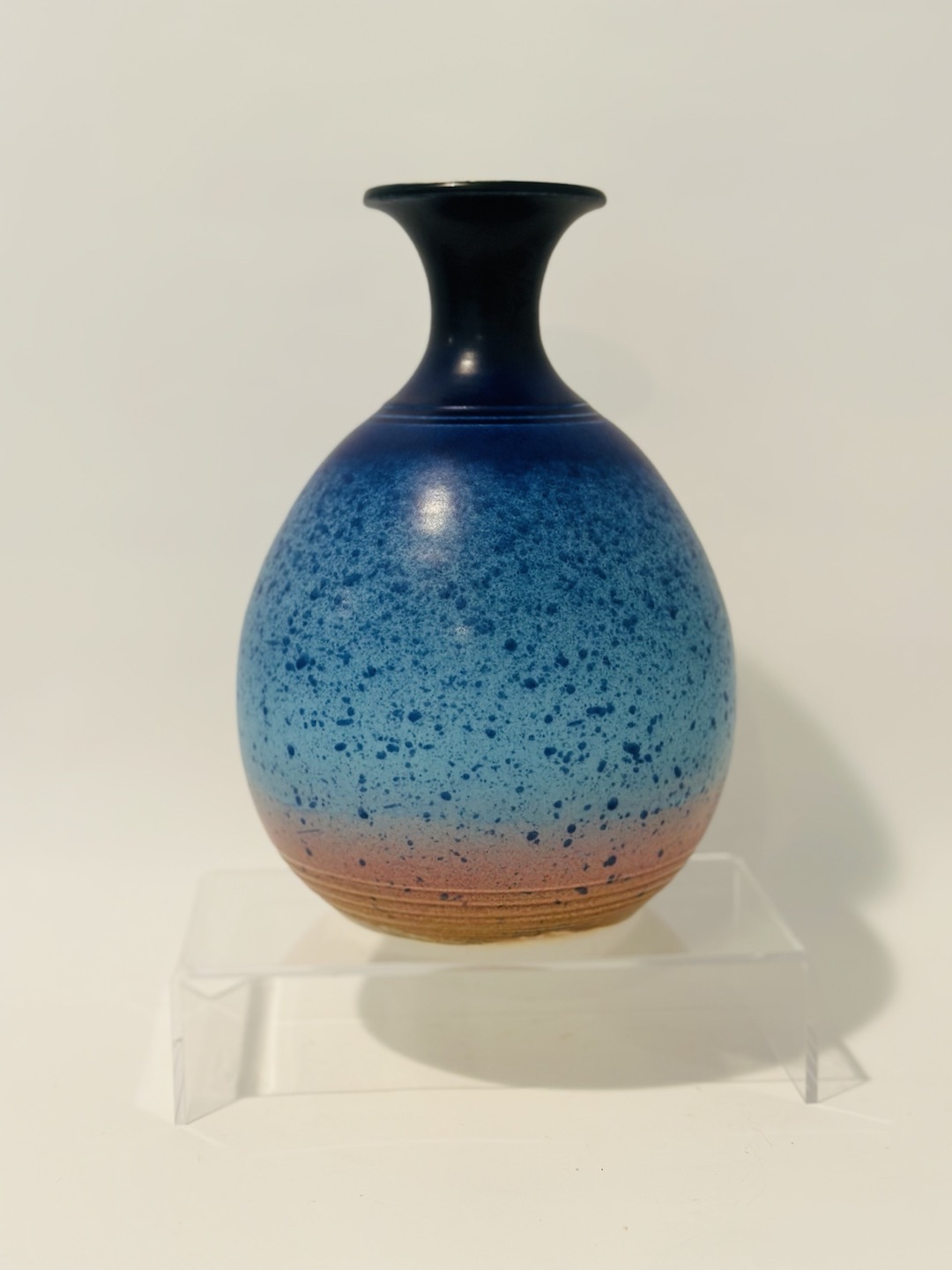 Dryder Original Art Pottery Colorful Speckled Vase Cobalt Blue 9.25 ...