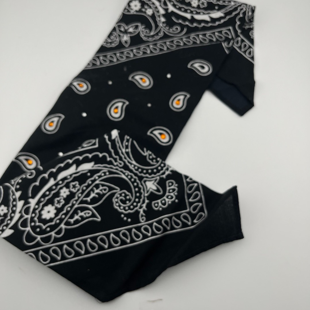 Black designed with gold and clear rhinestones Durag