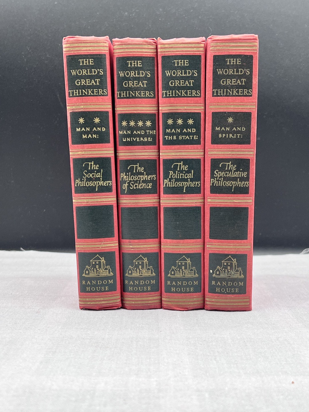 #1074B Vintage Set Of 4 Classic Literature Books On Philosophy From The ...