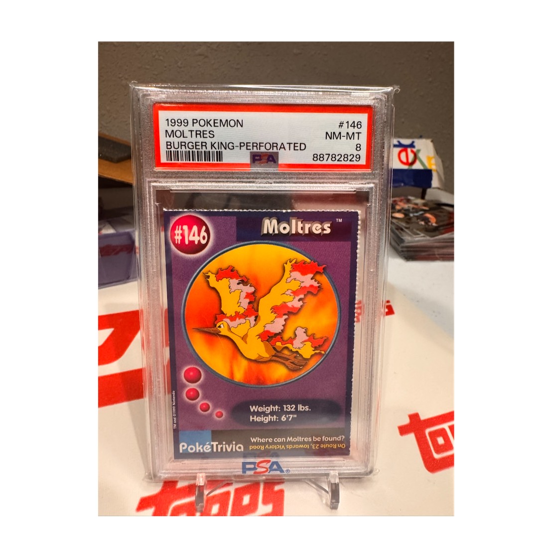 1999 Pokemon Moltres Burger King Perforated # 146 Psa 8