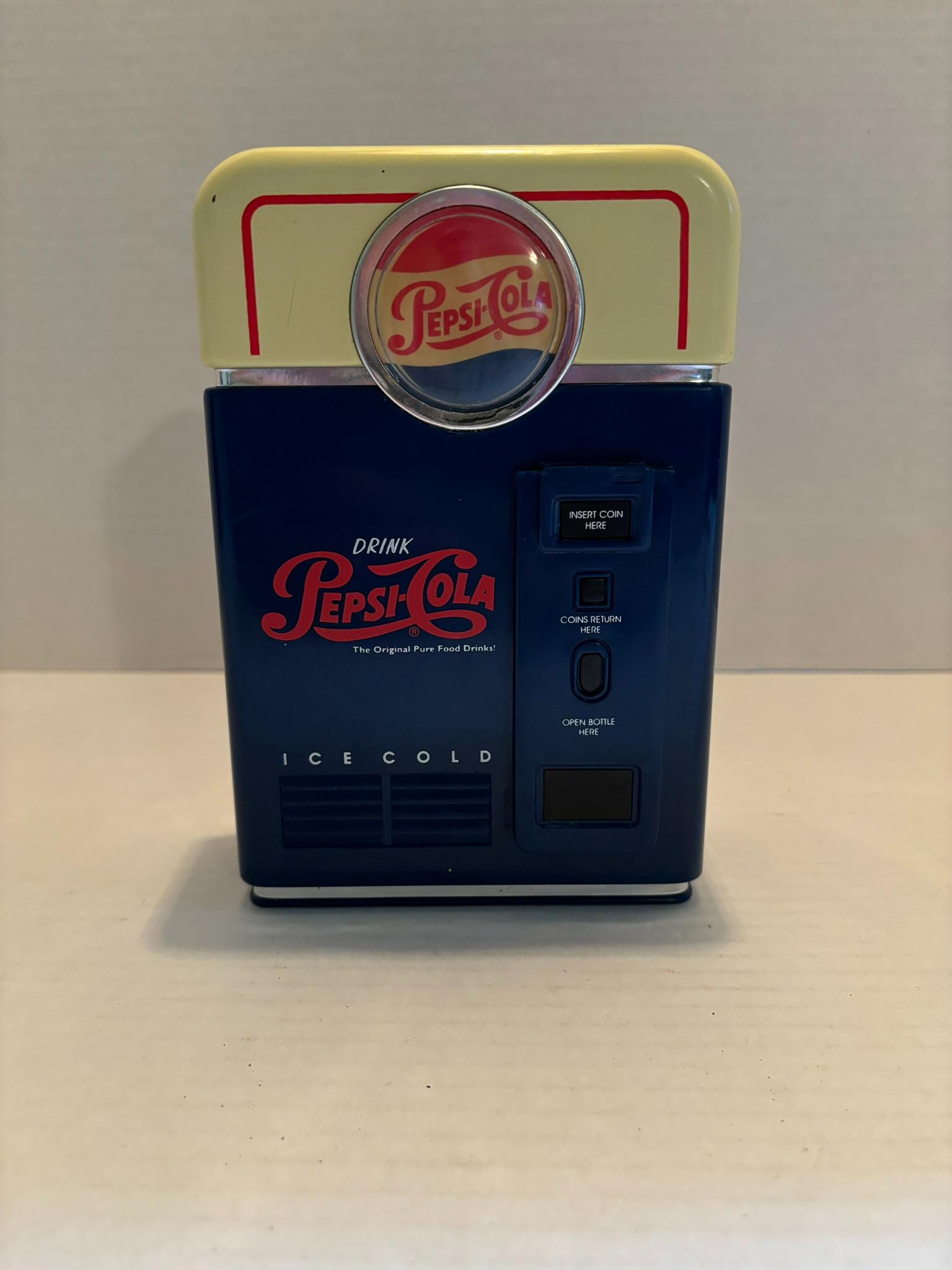 Vintage Pepsi Cola Brand Coin Bank/Sorter Plastic from 1996 Stands 7in Tall