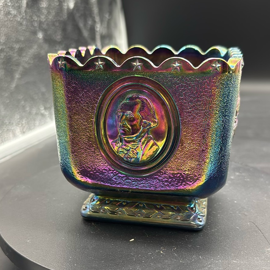 Fenton Amethyst Carnival Glass Square Presidential Planter Dish ...