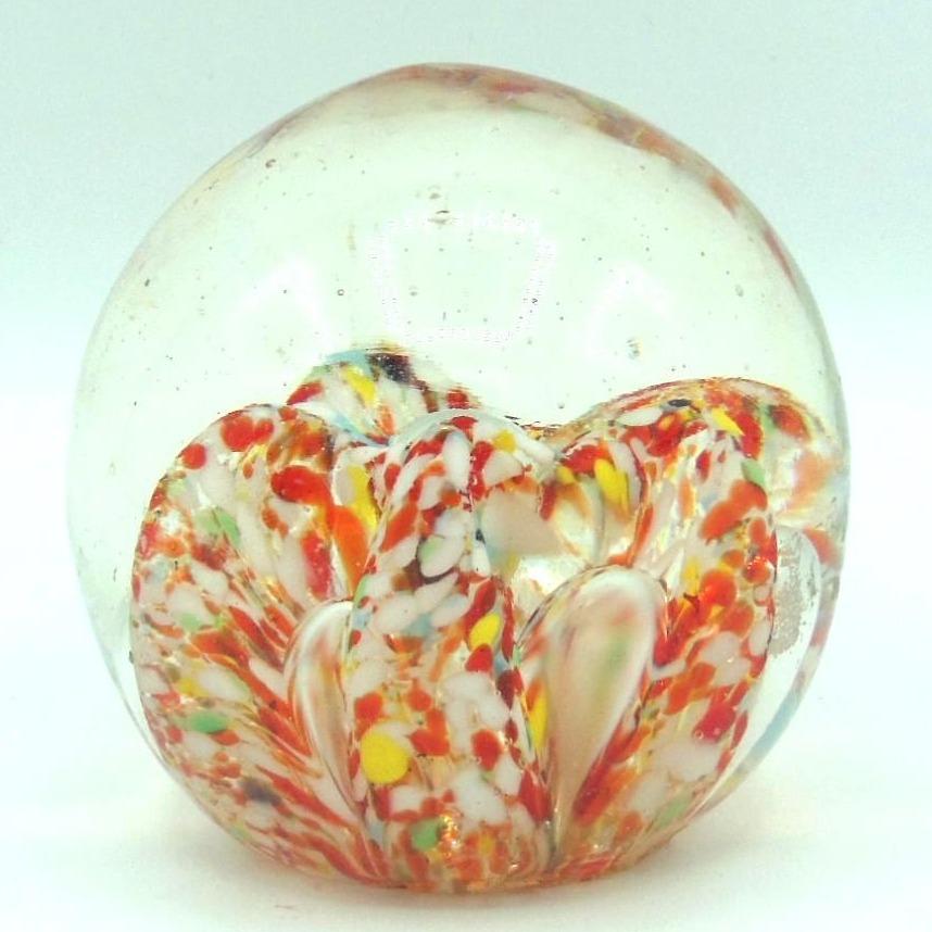 Vintage 'Norleans Art Glass' Japan, Tear Drop Spatter Paperweight
