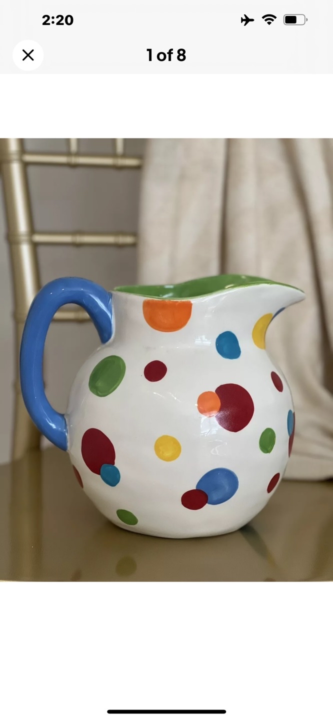You’ll Love This Cute As A Button, Hand Painted Polka Dot Pitcher By ...