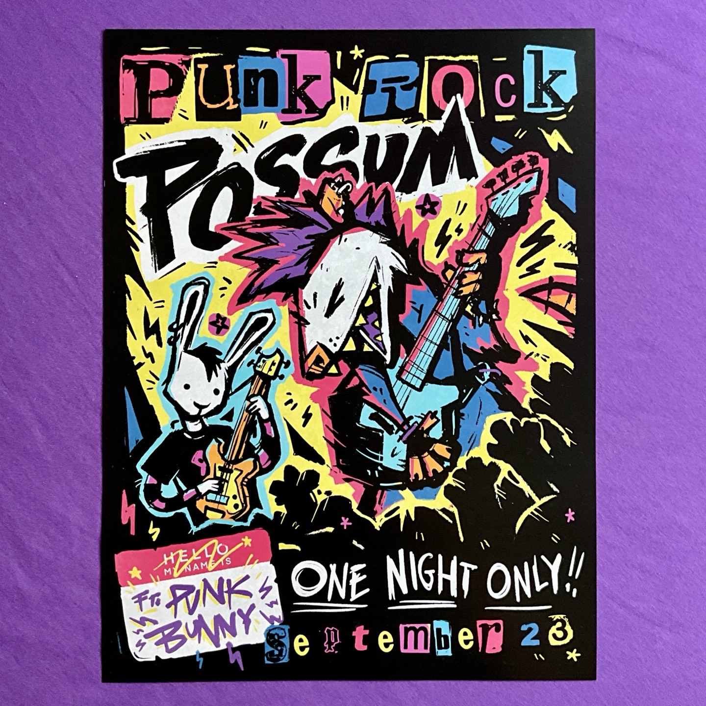 Punk Rock Possum (Ft. Punk Bunny) Poster
