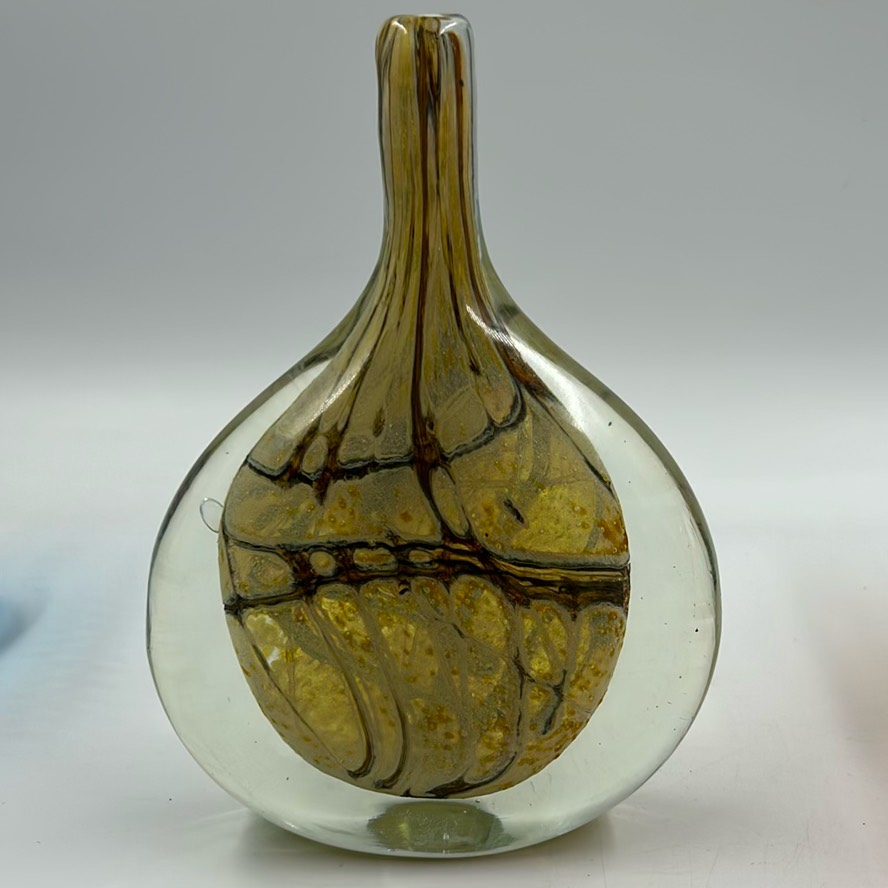 Large Glass Paperweight With Design