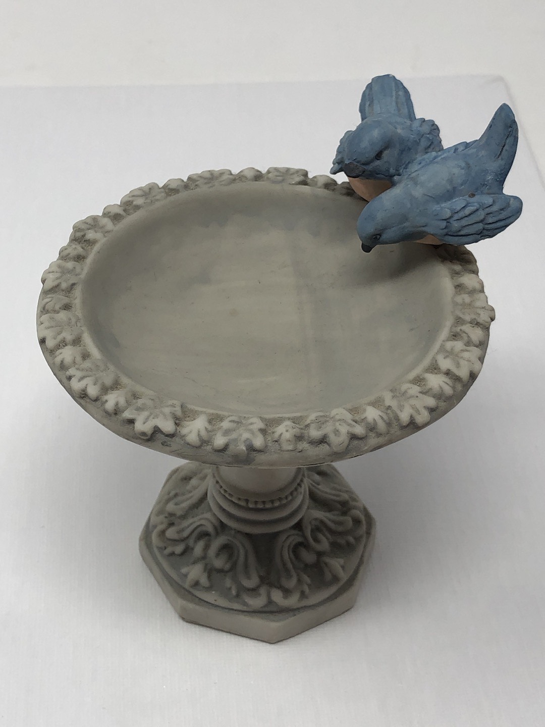 Double Bluebird Bird Bath Trinket Dish