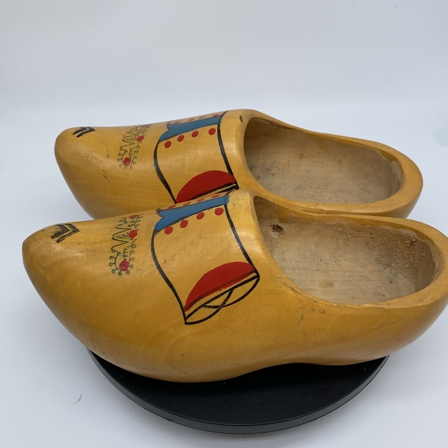#1960 Holland Pair Clogs Wooden shoes Klompen Hand Made Painted