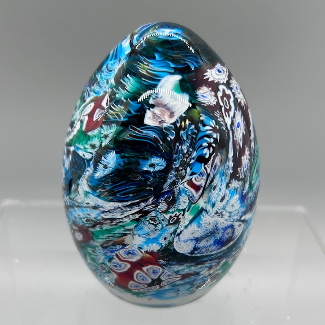 19 Paperweight - ALT Murano Scrambled Egg ️ 3.25” See Desc