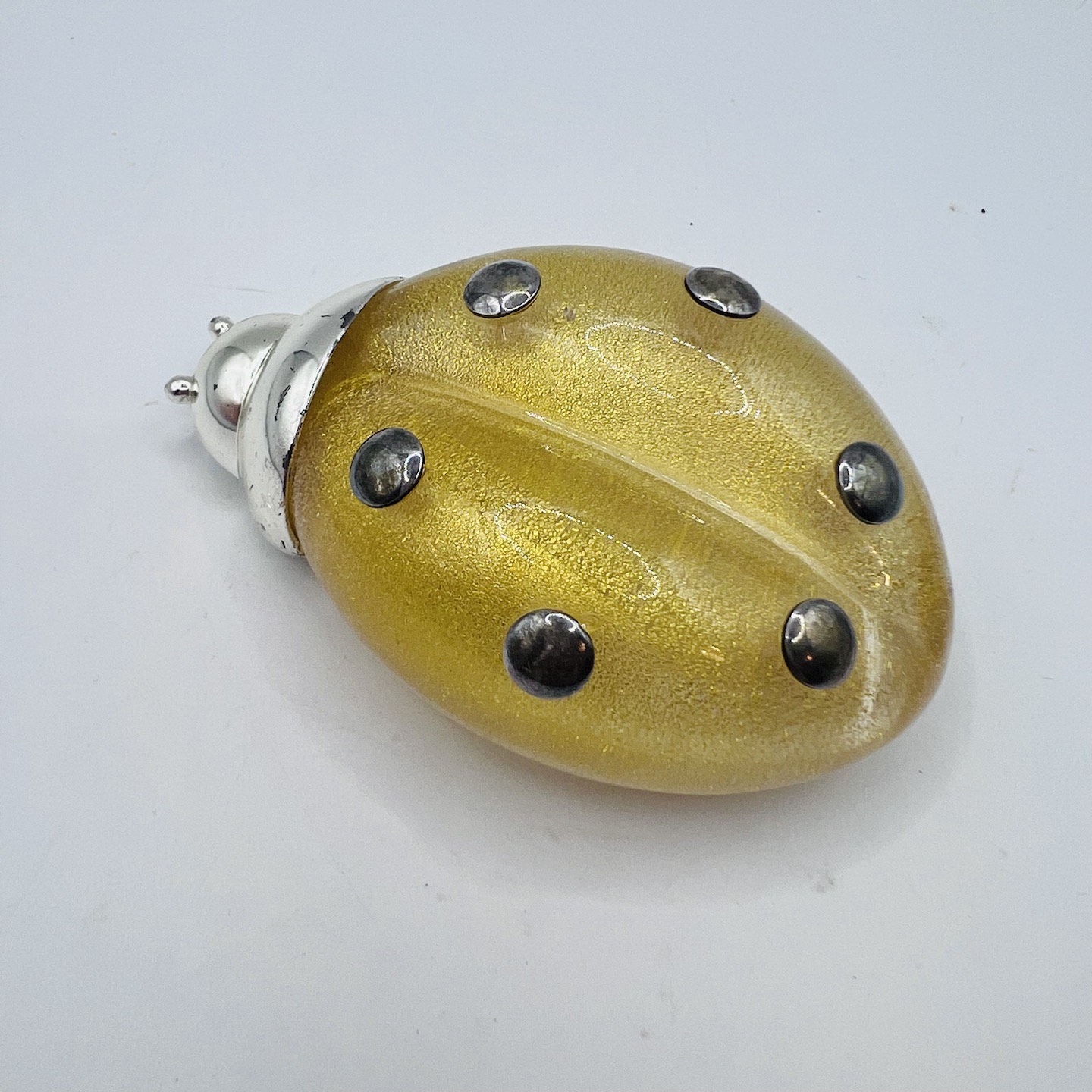 Dogale Glass Oro Ladybug Paperweight With Silver Tone Accents- Read ...