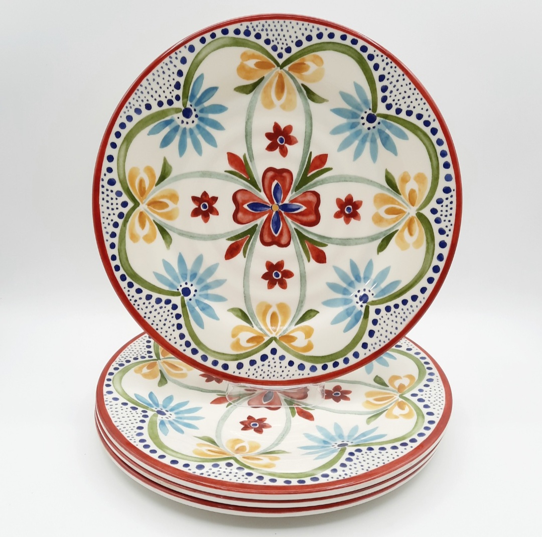 Talavera Floral Melamine Dinner Plates Set of 4 by Better Homes & Gardens