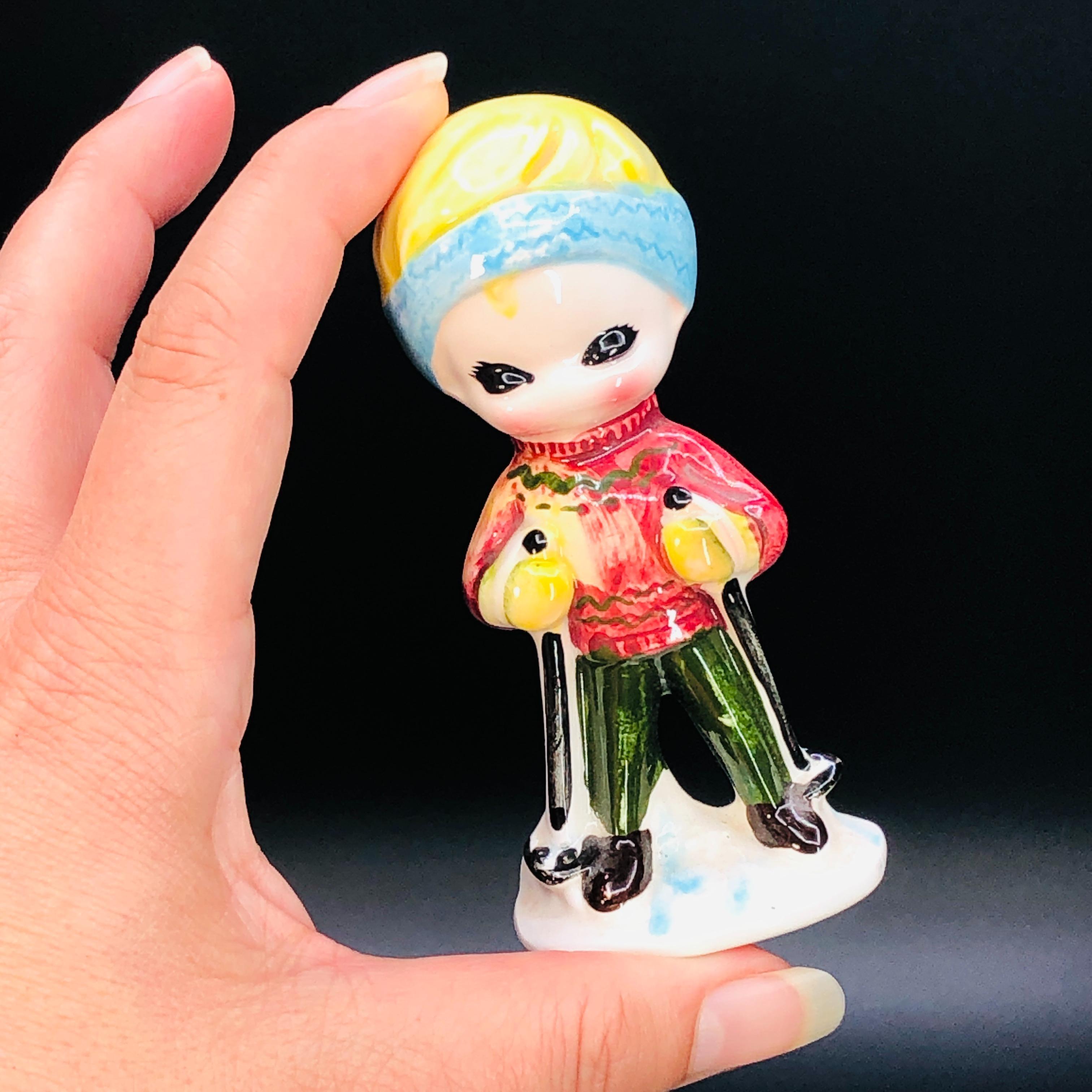 60s Enesco Skier Boy Figurine, THE JET SET series, Midcentury Kitsch ...