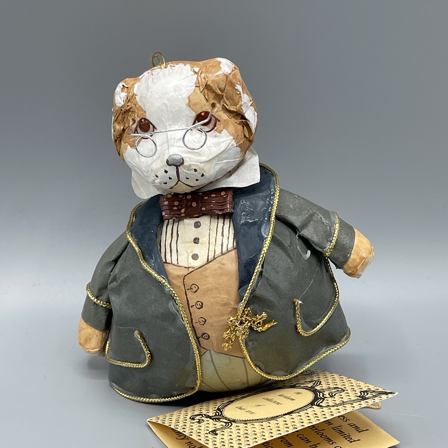 Kurt Adler Louis Nichole Paper Maché Victorian Dog Ornament