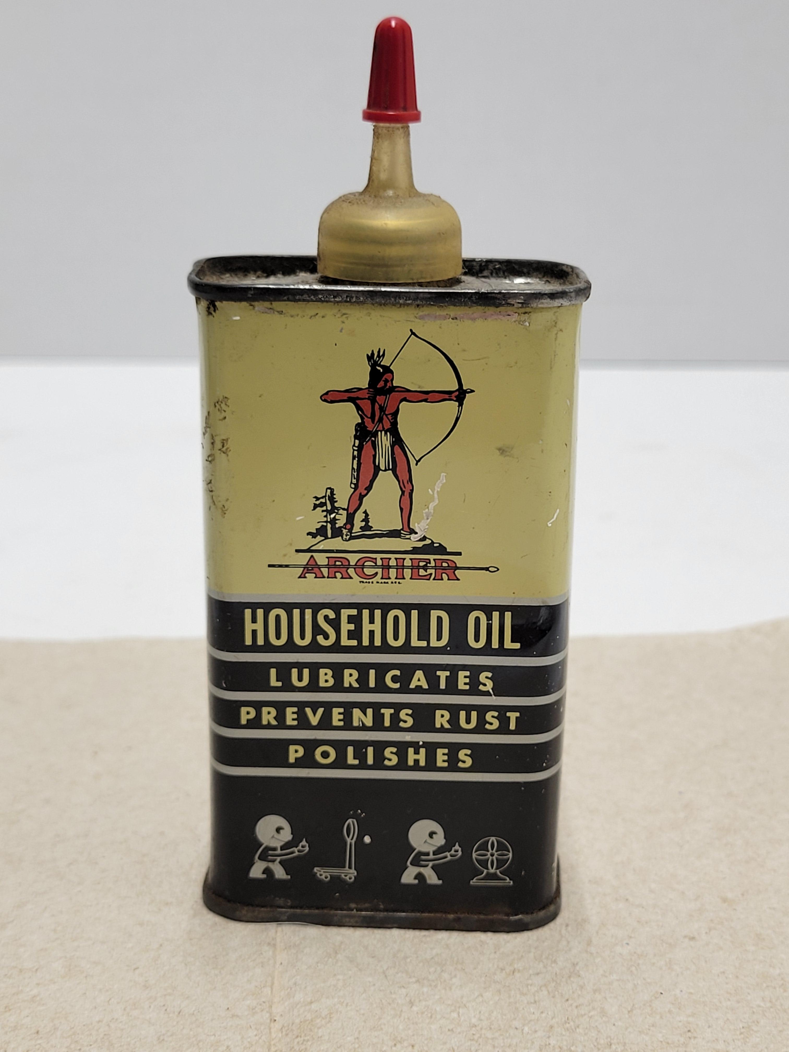 Vintage ARCHER 4 Oz Penetrating Oil Can - Handy Household Oiler Tin w ...