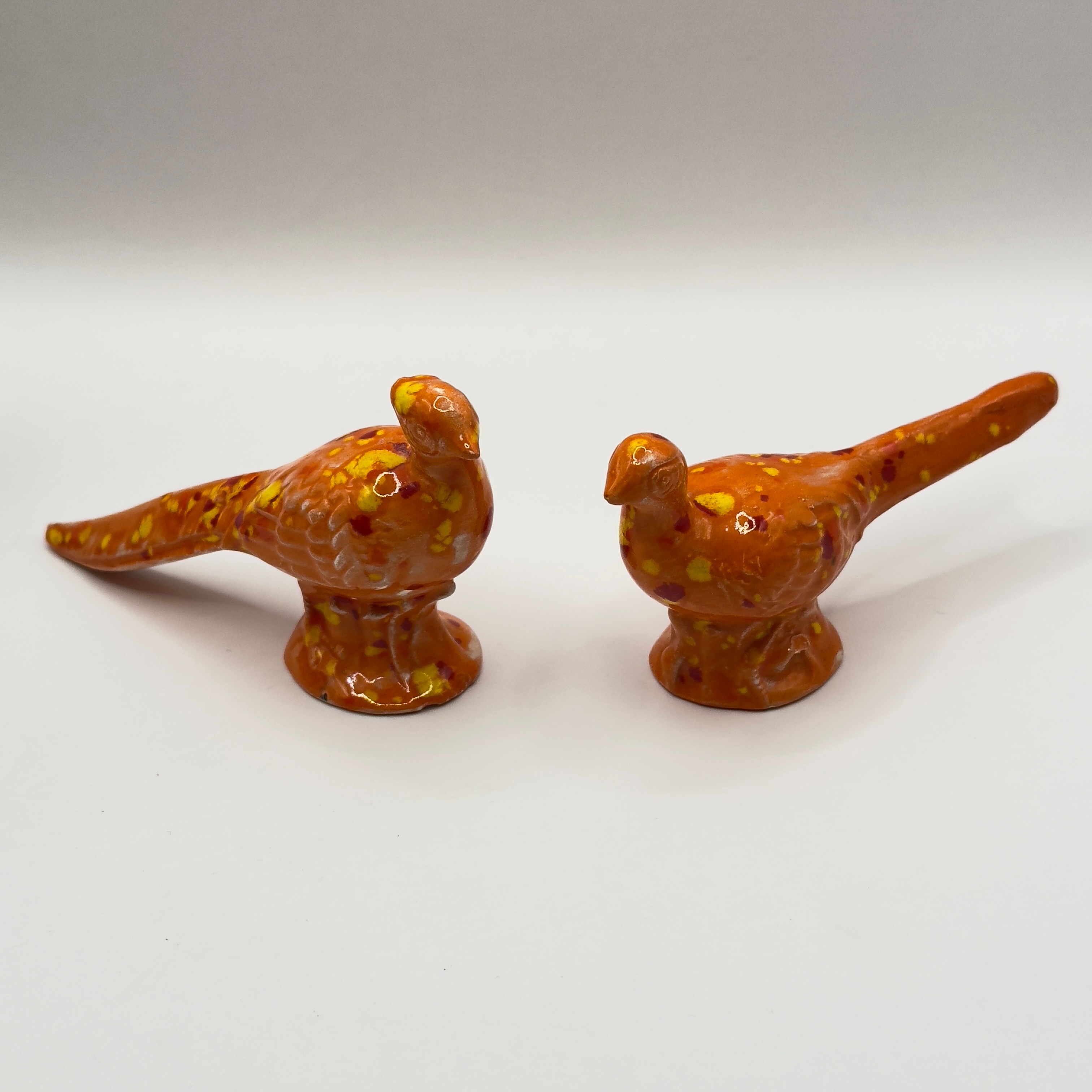 Vintage 1970’s Orange Ceramic Bird Figurines, Mid-Century Modern Decor ...
