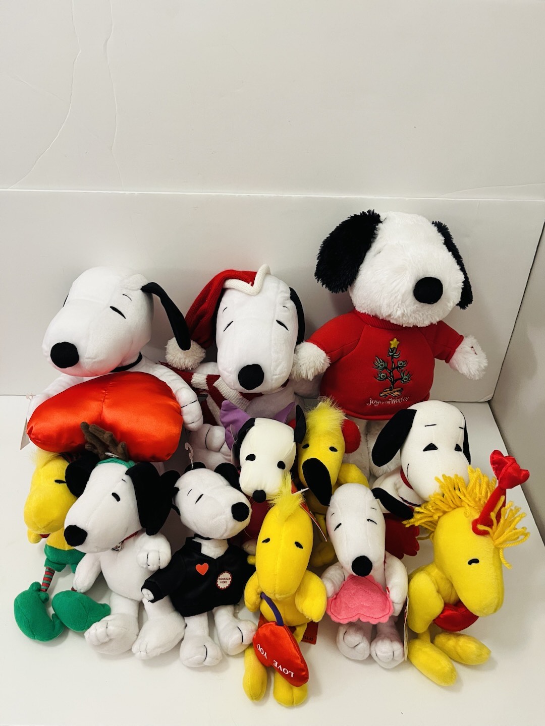 Snoopy & Woodstock Lot Of 12 Vintage Christmas & Valentine Plush ...