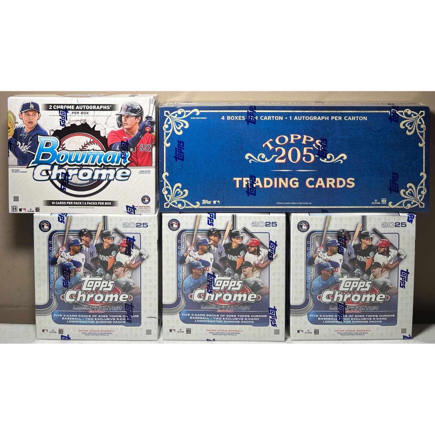 2025 Topps Baseball T205, Logofractor, Bowman Chrome Hobby 5 Box Mixer ...